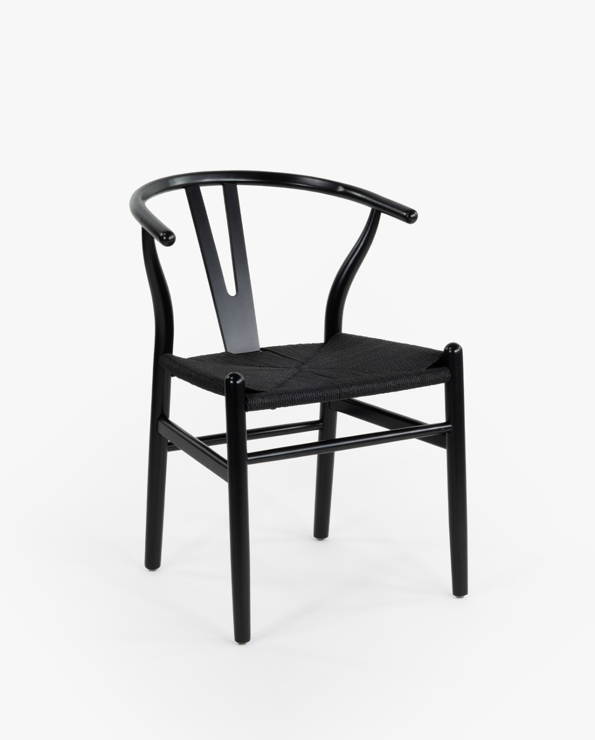 Stolk dining chair in beech wood and black rattan
