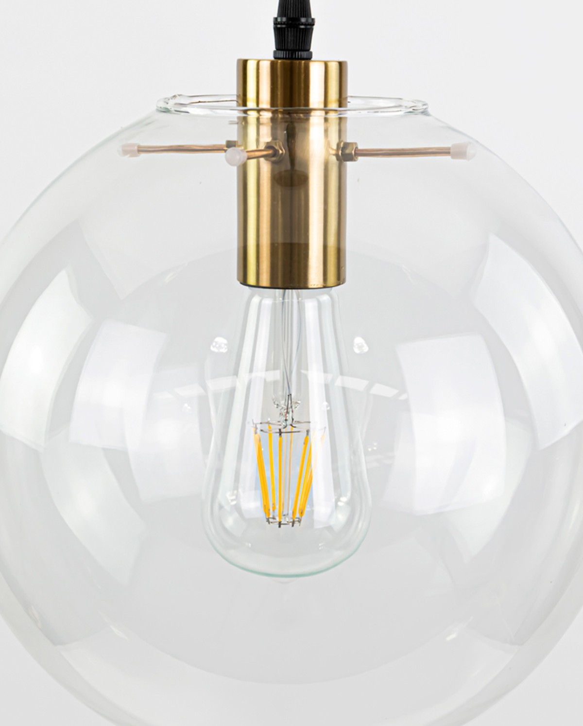 Vesna ceiling lamp made of metal and glass shade