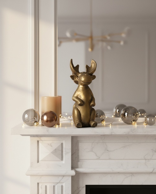 Reno decorativo Avitus de resina