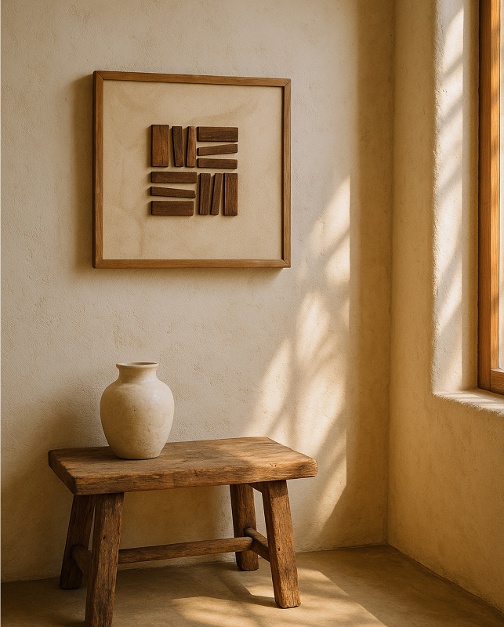 Cuadro decorativo Kalun en relieve 62x62cm