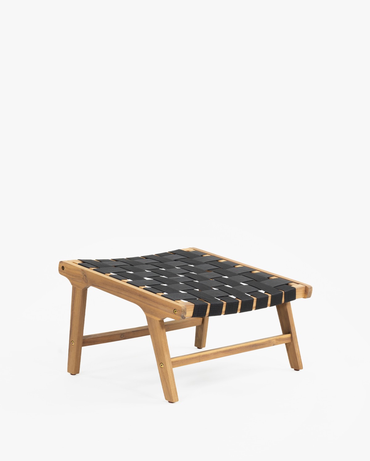 Fauteuil d'extérieur Vera en bois d'acacia et ruban noir