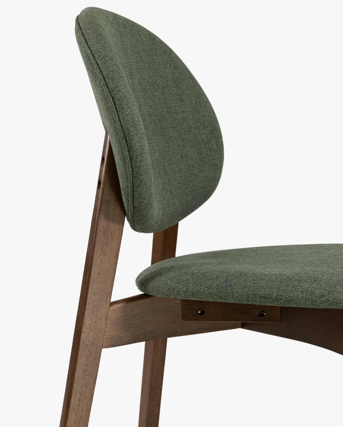 Chaise de salle à manger Everly en bois avec assise rembourrée - Vert