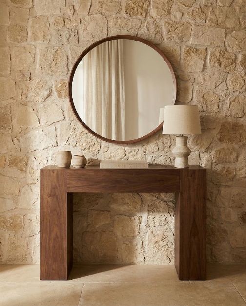 Console table Oriel 120x30 cm in MDF wood with walnut finish