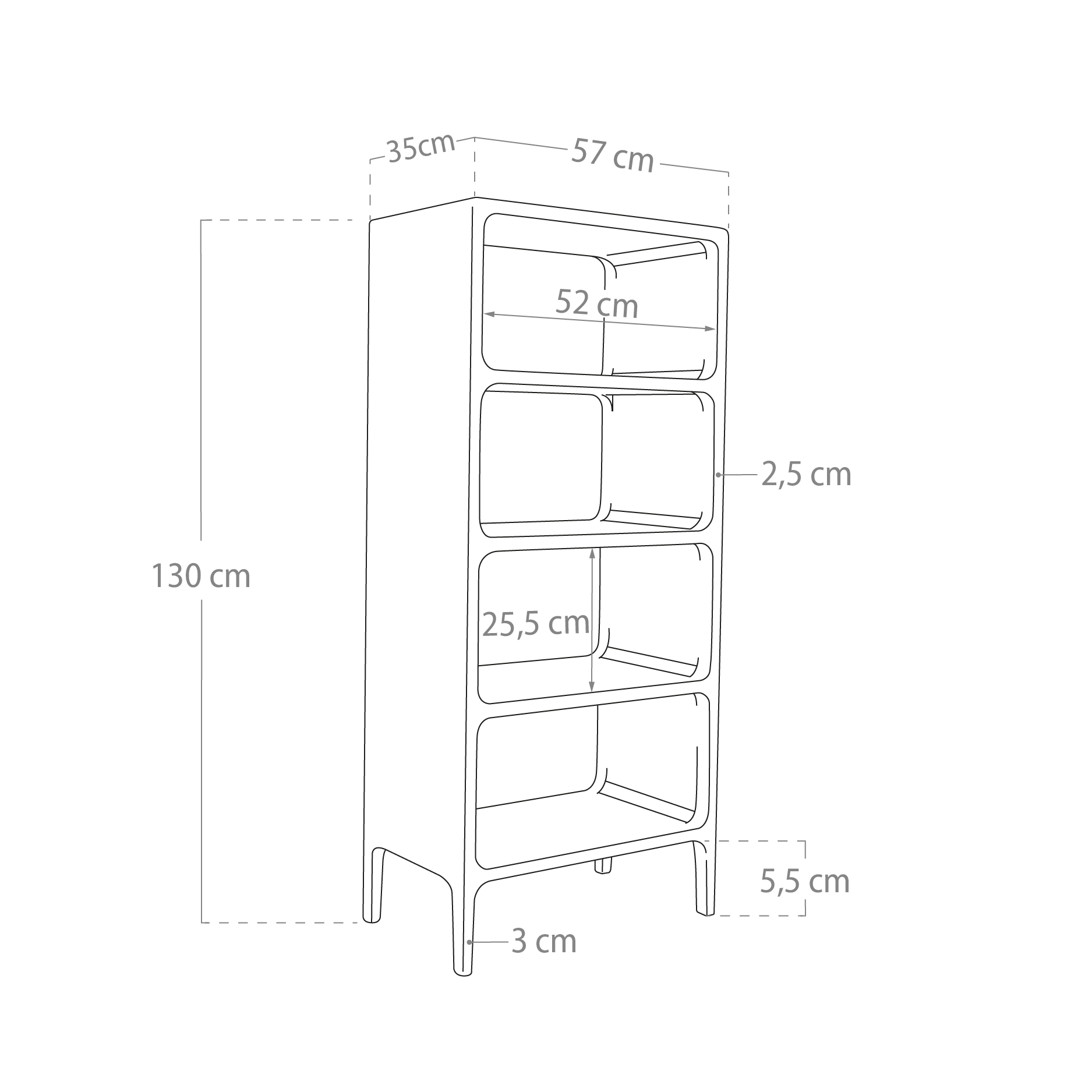 Tanay mango wood shelving unit 57x130cm