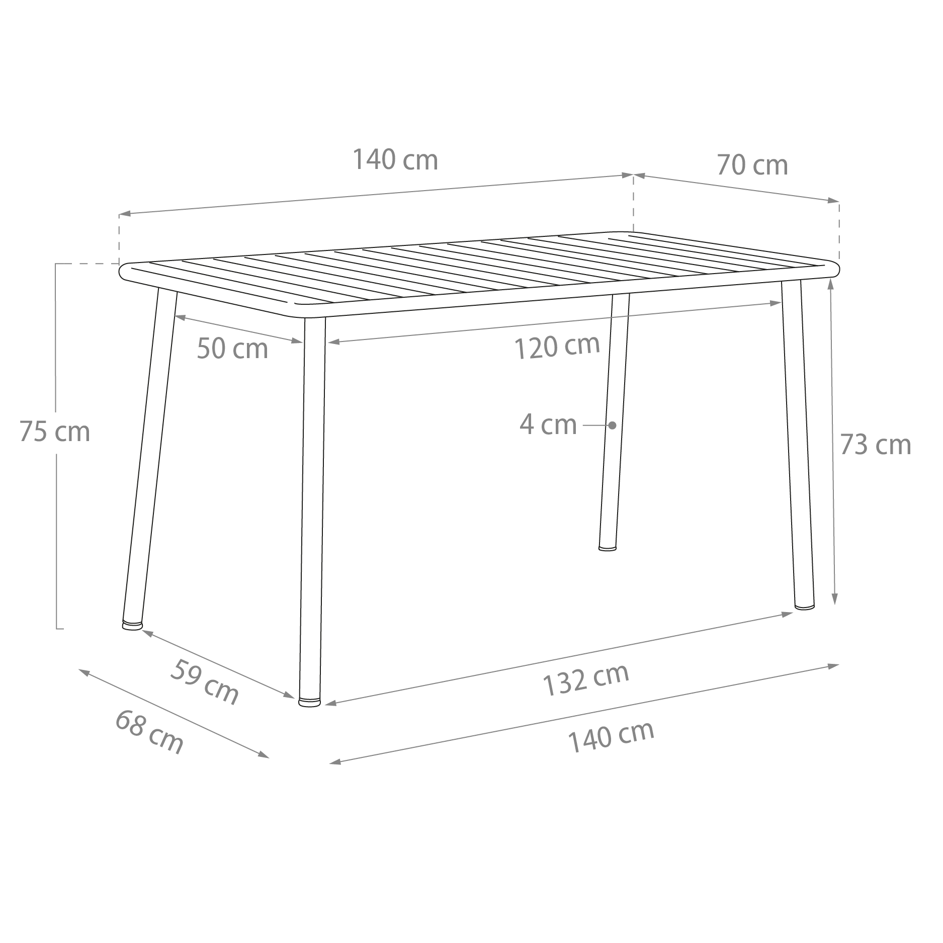 Azaria outdoor steel table